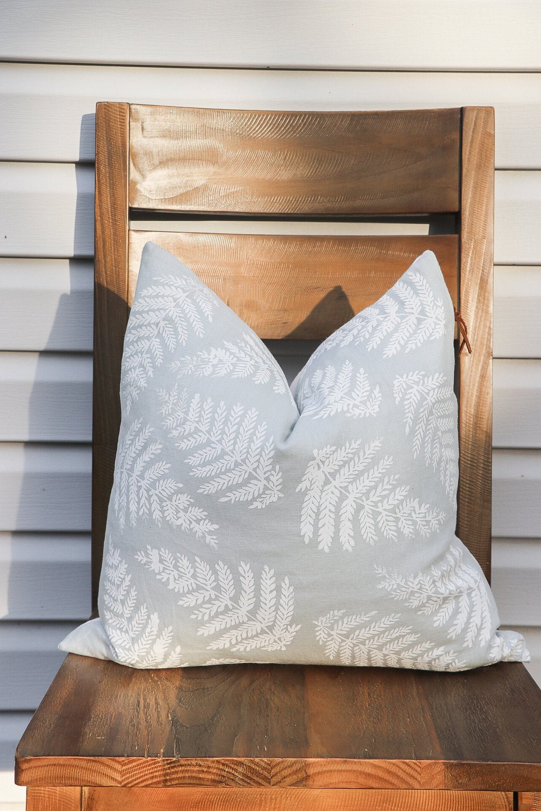 Gray Linen Pillow Cover Botanical Print Throw Pillow Cover Boho Pillow ...