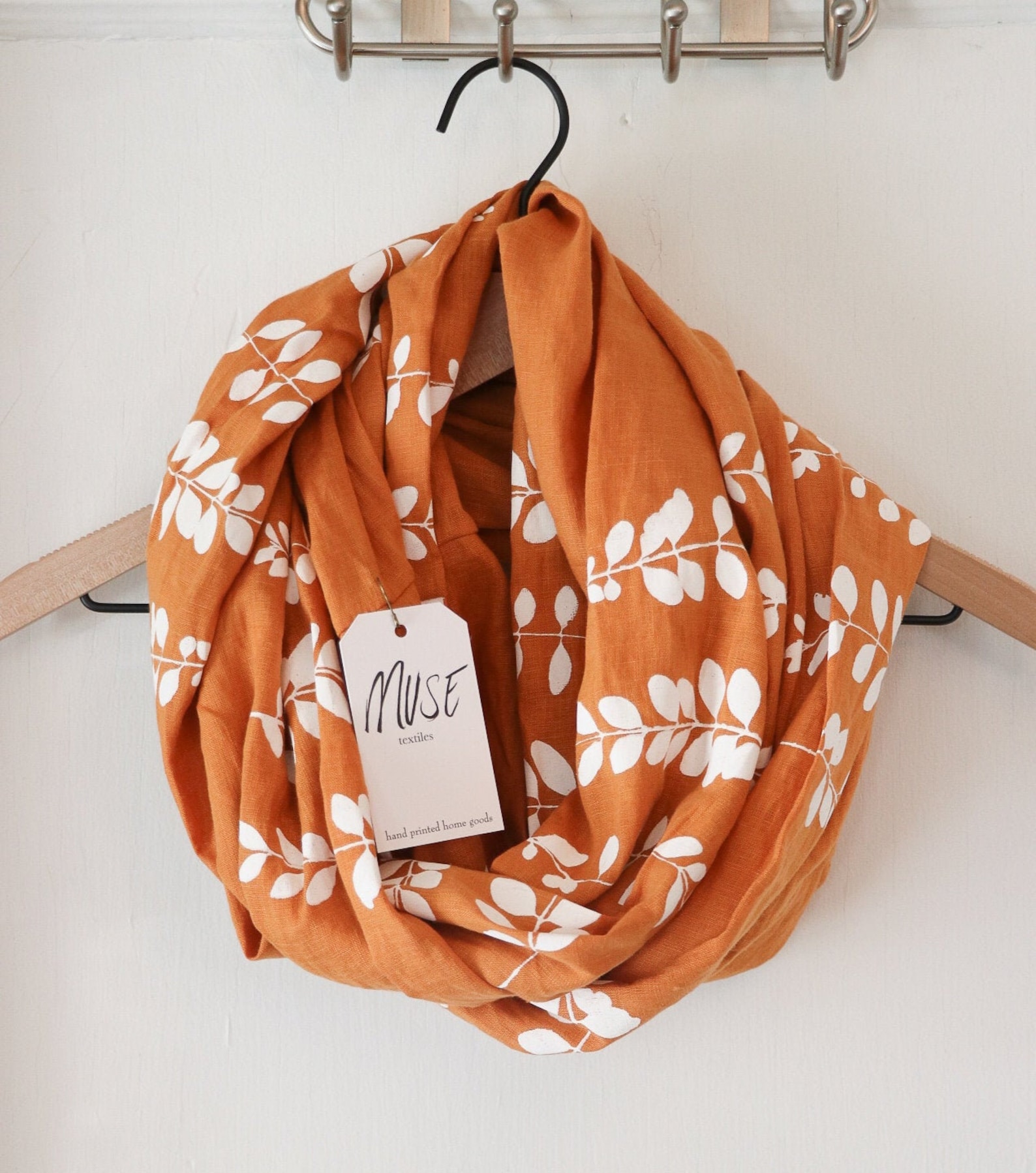 Infinity Scarf Linen Infinity Scarf Orange Infinity Scarf | Etsy