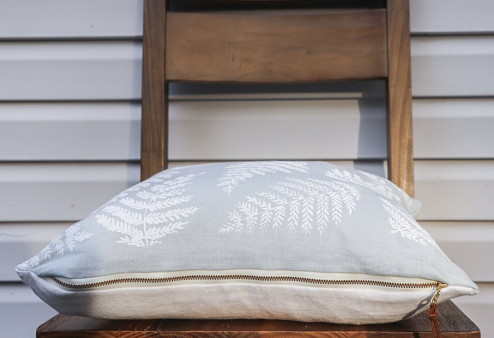 Gray Linen Pillow Cover Botanical Print Throw Pillow Cover | Etsy