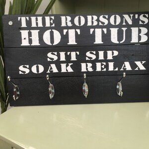 Personalised Hot Tub Signs. Hand Made Reclaimed Timber Sign With 4 ...