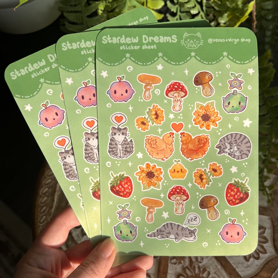 21pc Cozy Stardew Sticker Sheet, Gaming Stickers, Bujo Junimo Stickers ...
