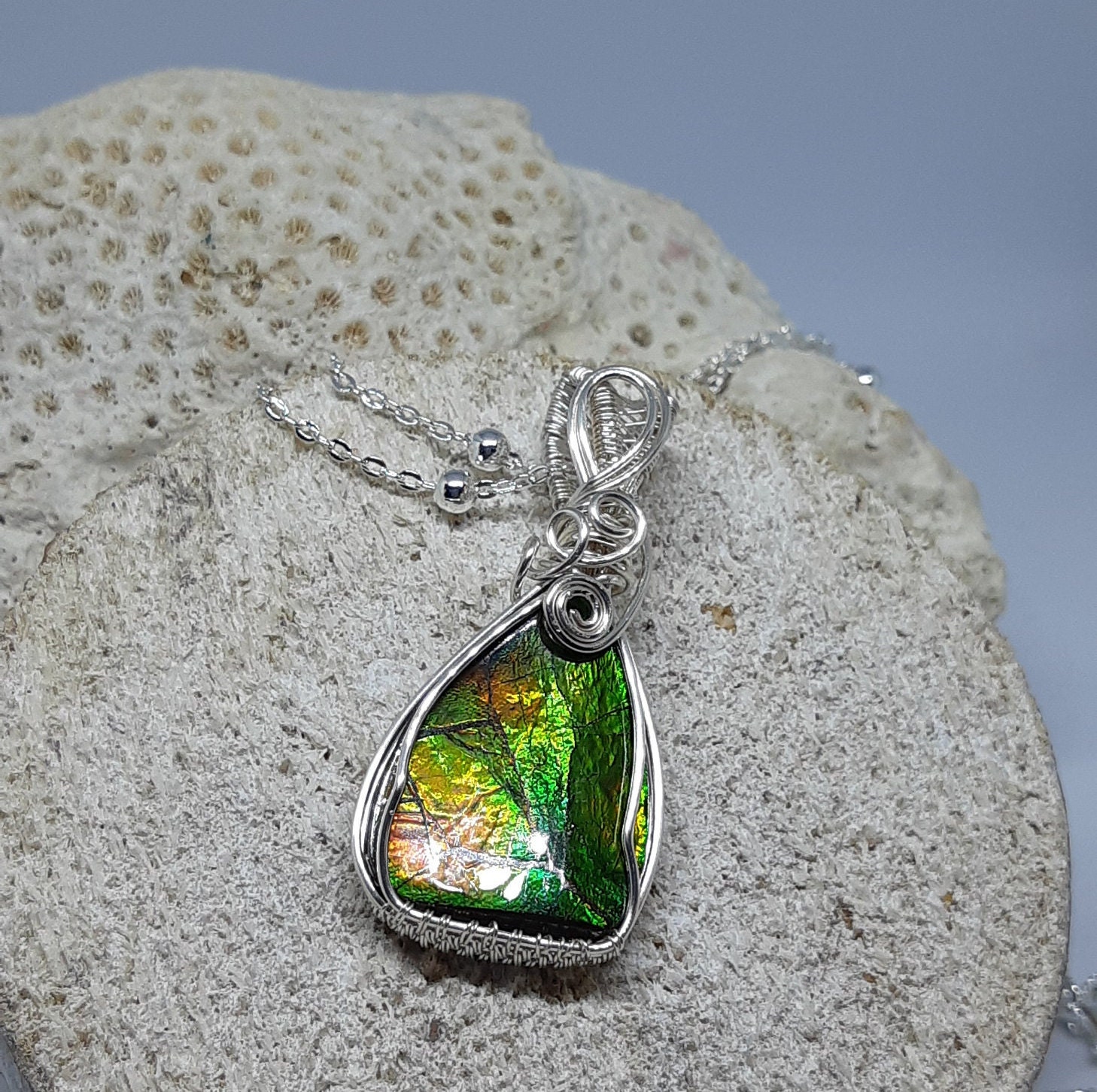 A Natural Free Form Ammolite From Alberta Canada/only Gem Stone From ...