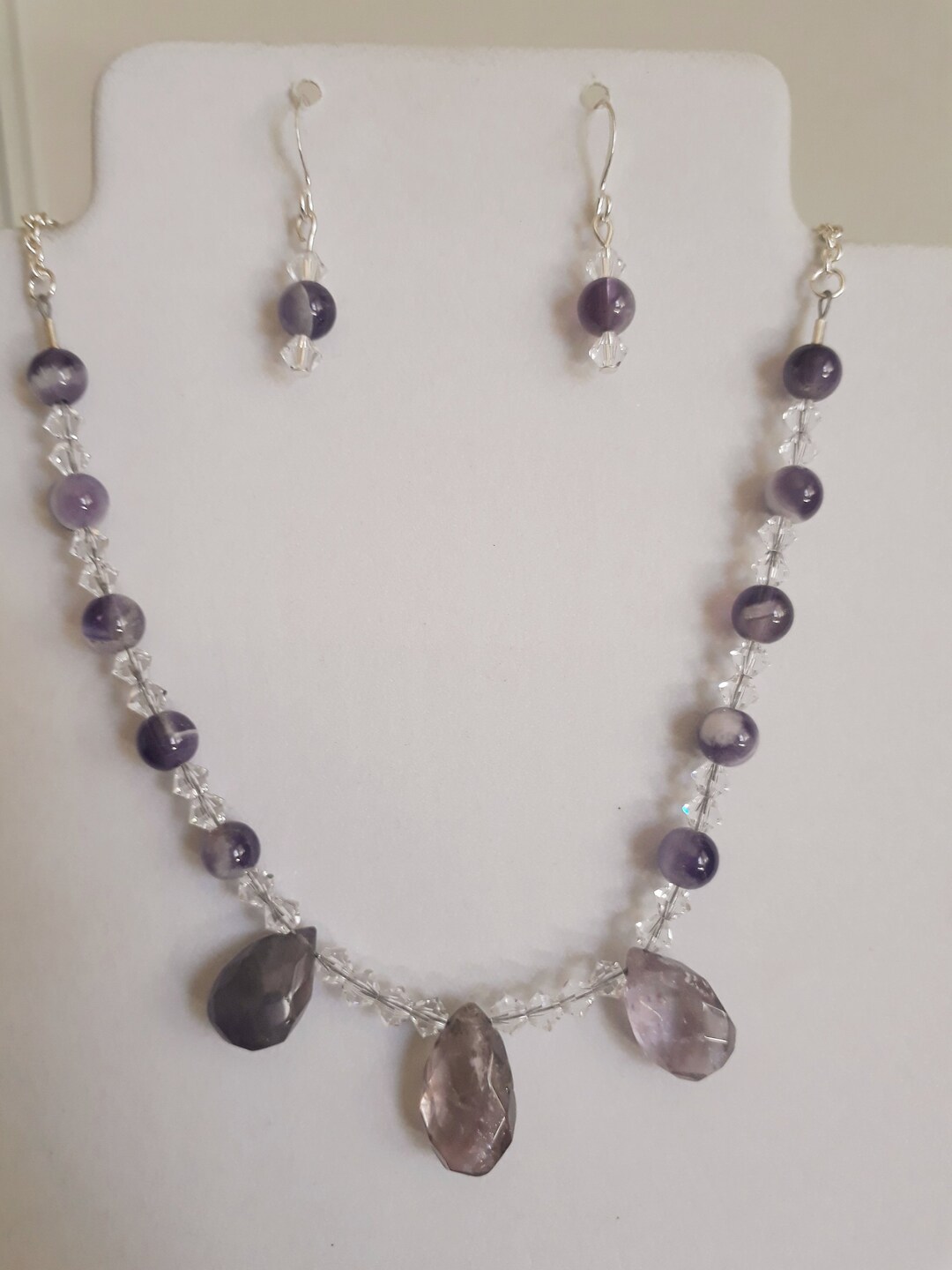 Amethyst Teardrops, Swarovski, Crystal, Cable Chain, Toggle Clasp ...