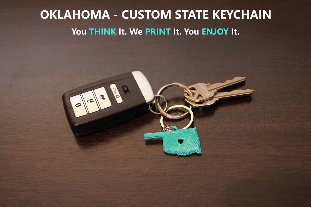 Oklahoma Custom State Keychain OK Keychain, State Keychain, Oklahoma ...
