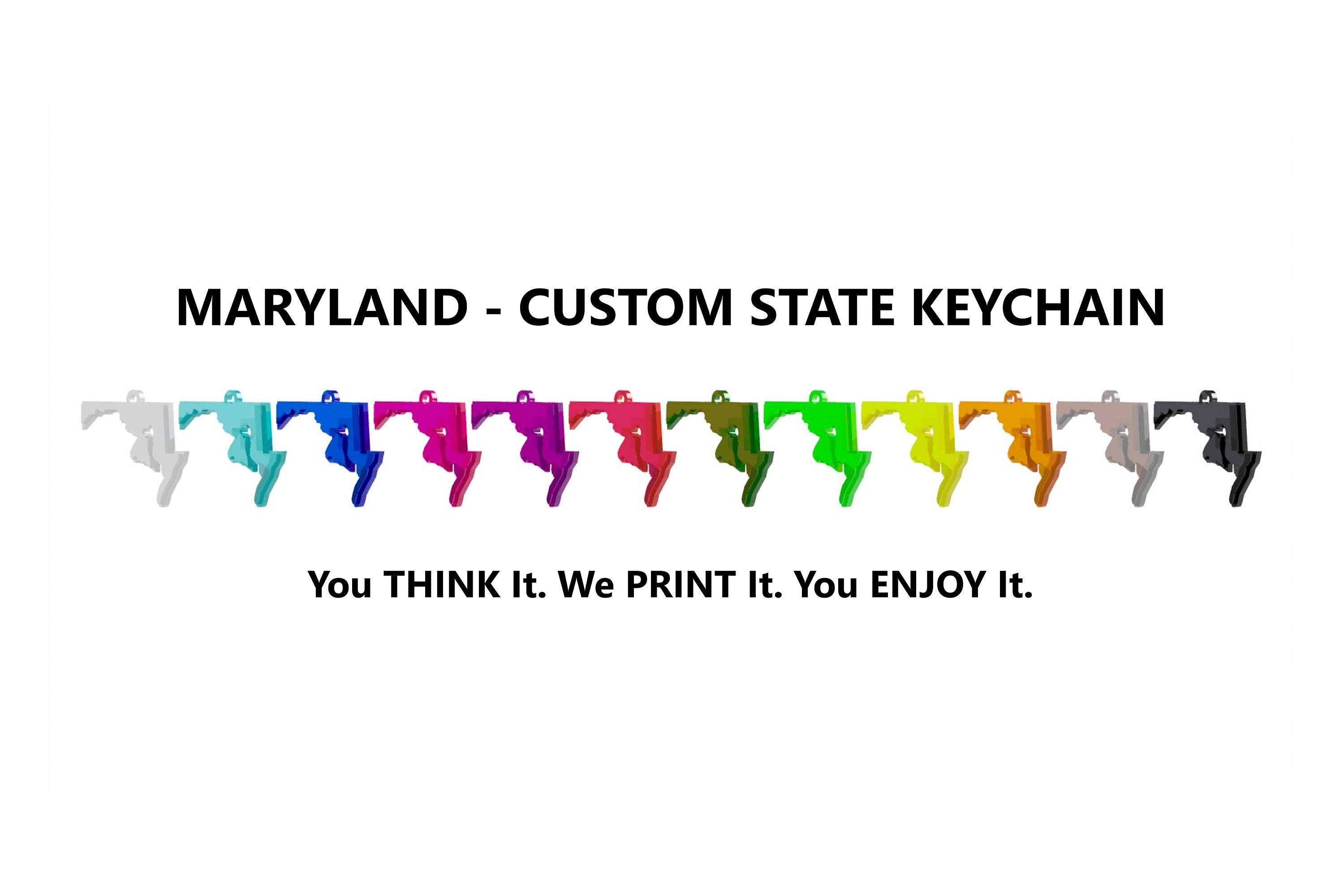 Maryland Custom State Keychain MD Keychain State Keychain - Etsy Nederland