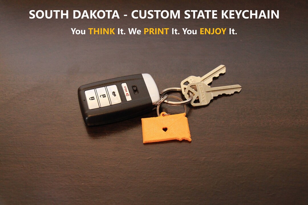South Dakota Custom State Keychain SD Keychain, State Keychain, South ...