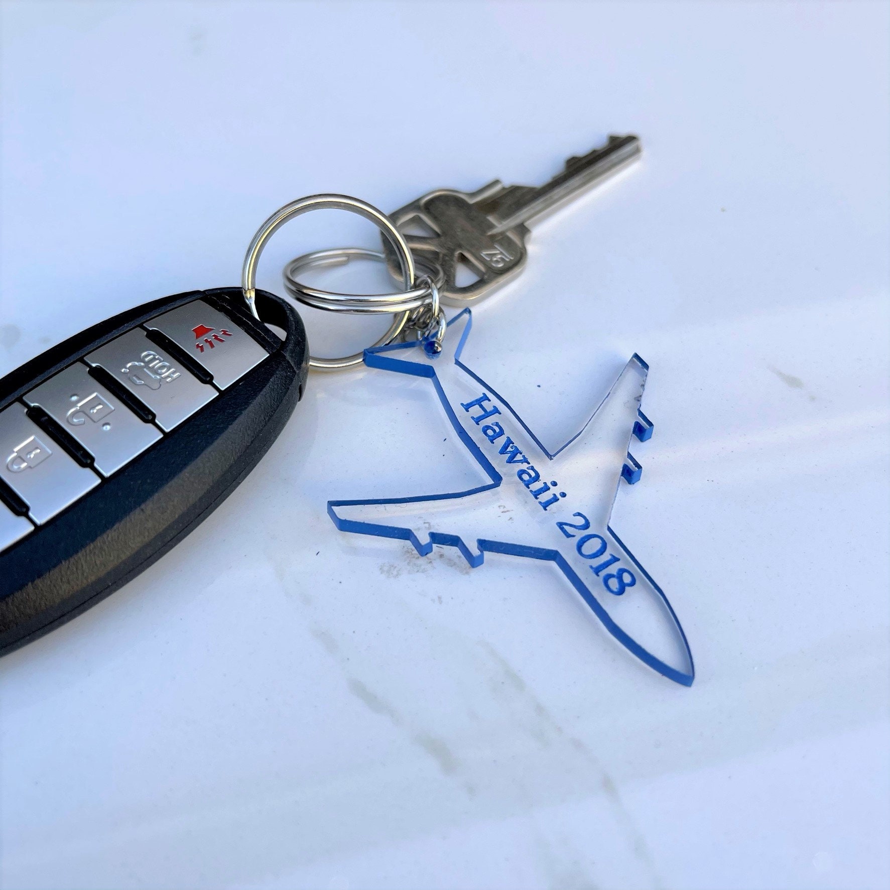 Airplane Keychain Travel Keychain Vacation Keychain Custom | Etsy