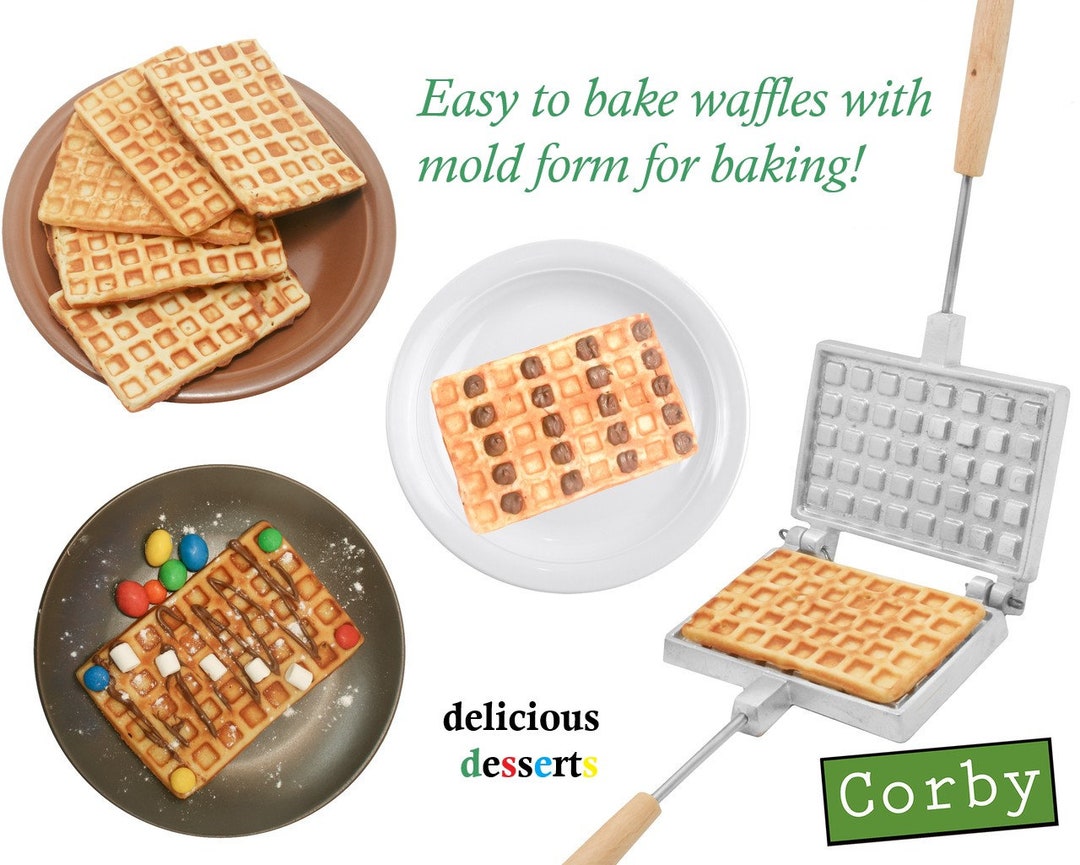 Wafer Pan, Metal Mold for CAKE, Making Pastry Cookie Mold for Baking ...