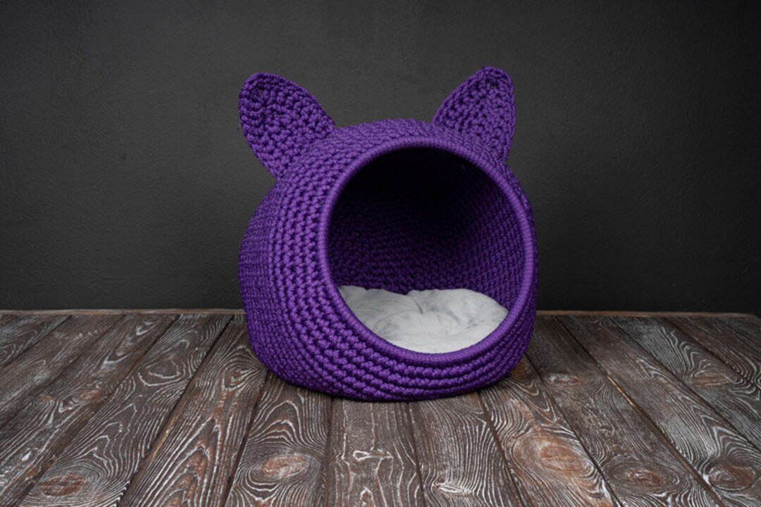 Cute Cat House, Cat Cave Pattern, Fancy Cat Bed, Large Modern Pet Bed ...