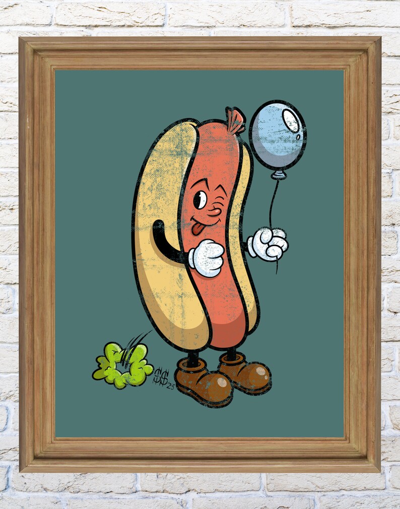 Fartdog PNG Digital Download, Illustration Wall Decor, Modern Digital ...