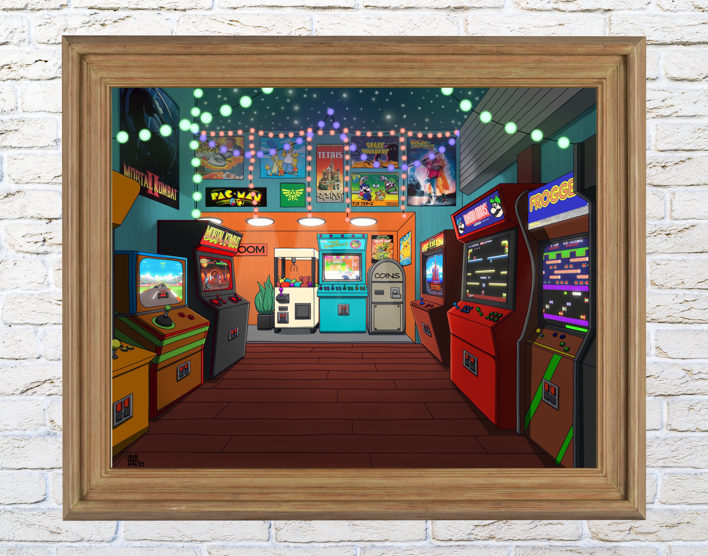 Bar-cade Arcade Physical Poster Print, 11x14, Illustration Wall Art ...