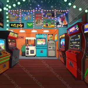 Bar-cade Arcade Physical Poster Print, 11x14, Illustration Wall Art ...