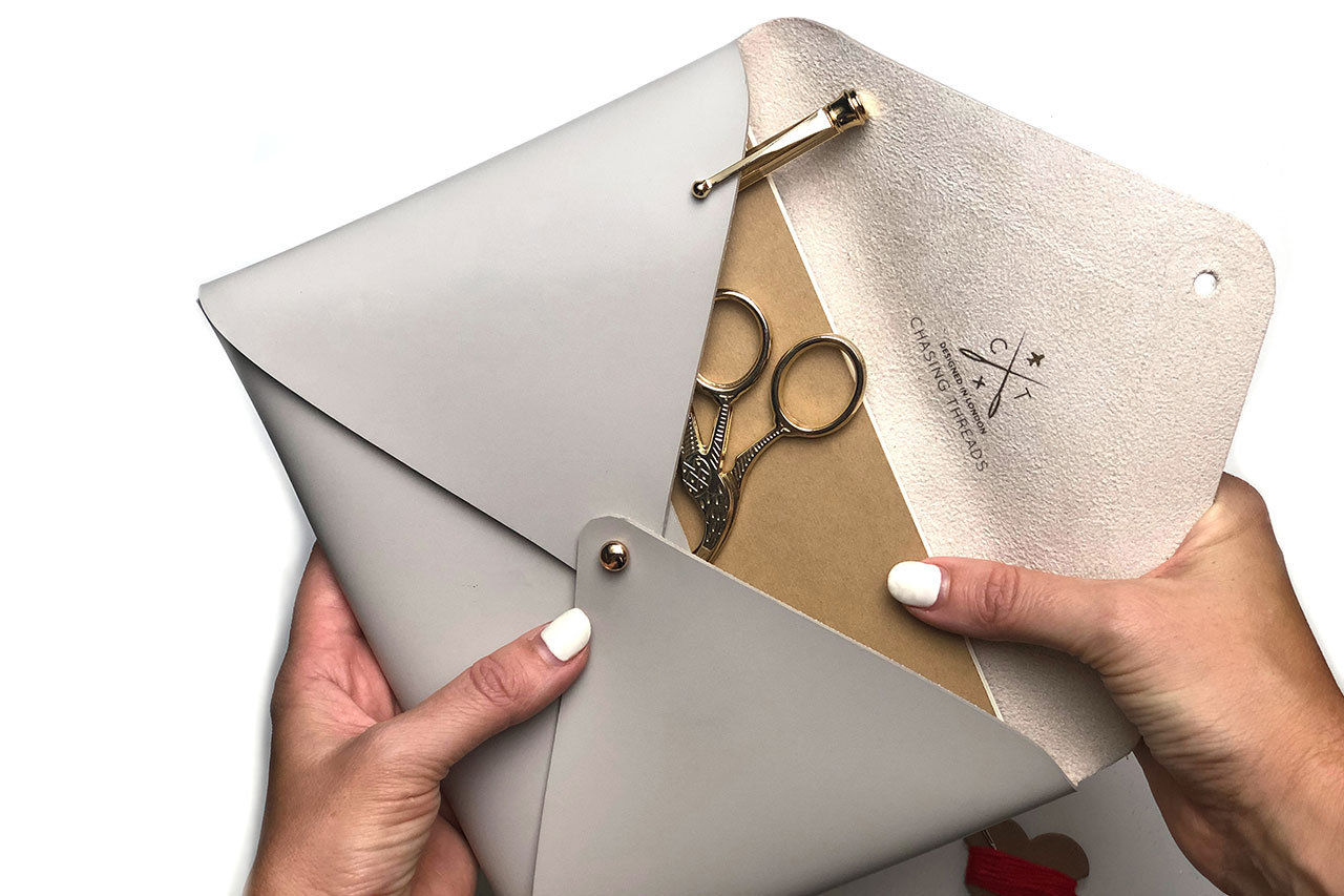 Stitch Heart Strings envelope pouch DIY with needle & thread | Etsy