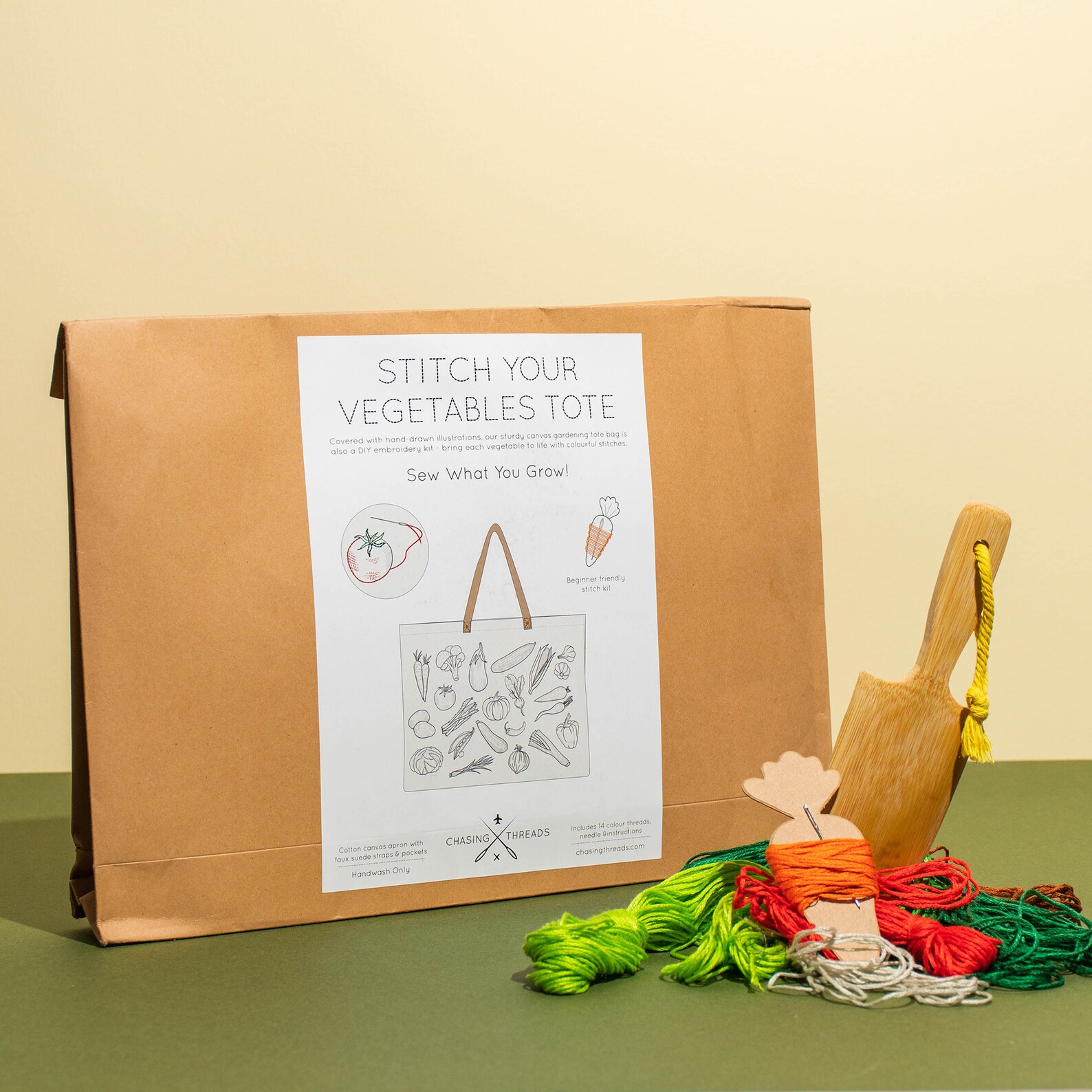 Stitch Your Vegetables Gardening Tote Bag Diy Kit - Sew What You Grow ...