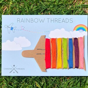Rainbow Threads Bundle of 7 Colour Embroidery Skeins and 2 Needles - Etsy