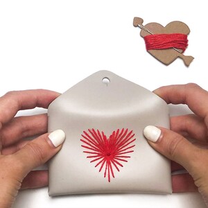 Stitch Heart Strings Envelope Purse- DIY With Needle & Thread - Etsy