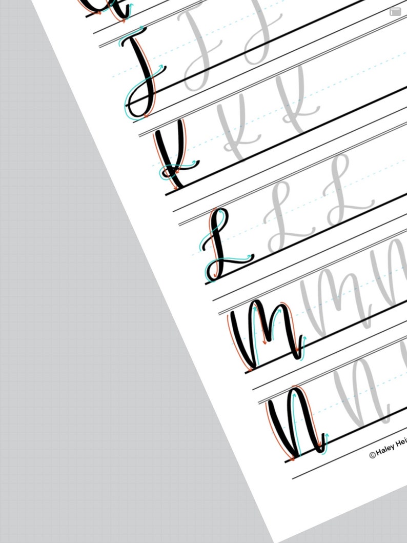 Calligraphy Capital Letters Practice Sheets Hand Lettering - Etsy