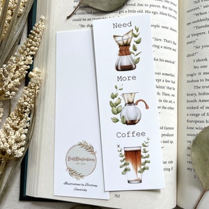 Bookmark, Bookmarks, Cute Bookmark, Coffee Bookmark, Book Lover Gift ...