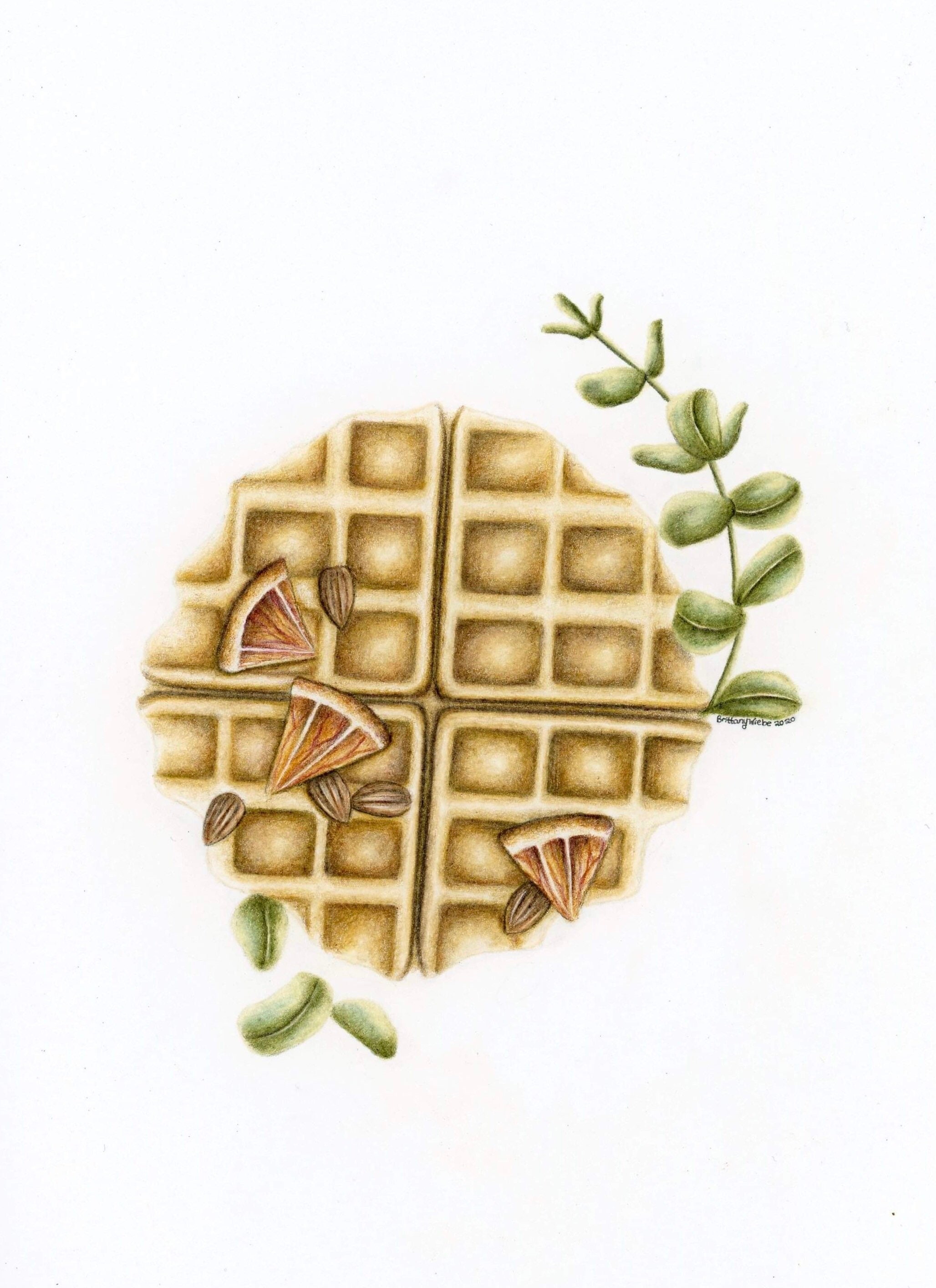 Food Art Print Waffle Art Print Food Art Food Print Waffle | Etsy