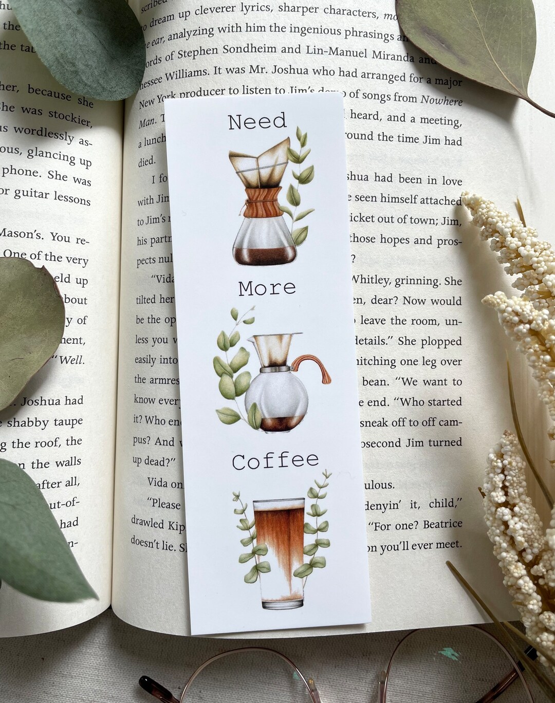 Bookmark, Bookmarks, Cute Bookmark, Coffee Bookmark, Book Lover Gift ...