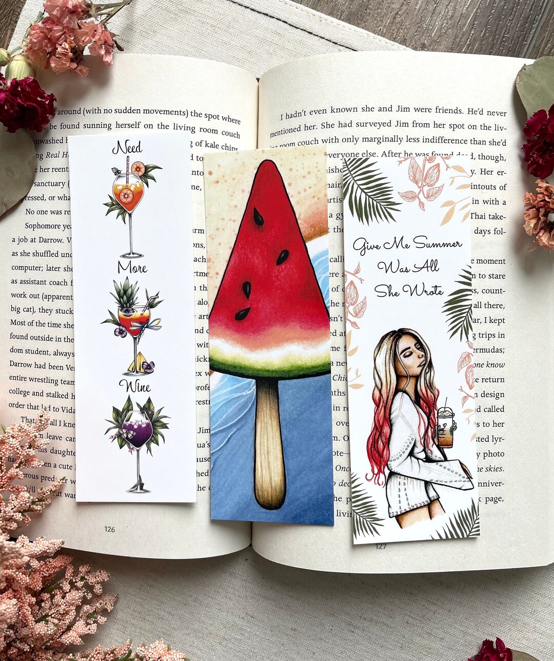 Cute Bookmarks, Summery Bookmarks, Cute Bookmark, Summer Bookmark ...