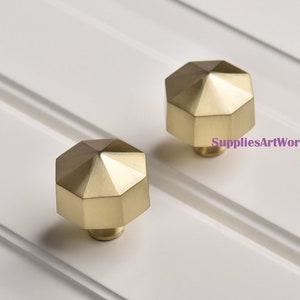 Pure Copper Brushed Brass Cabinet Knobs Pulls Handles Door Knob Handle Pull Dresser Knob Handles ...