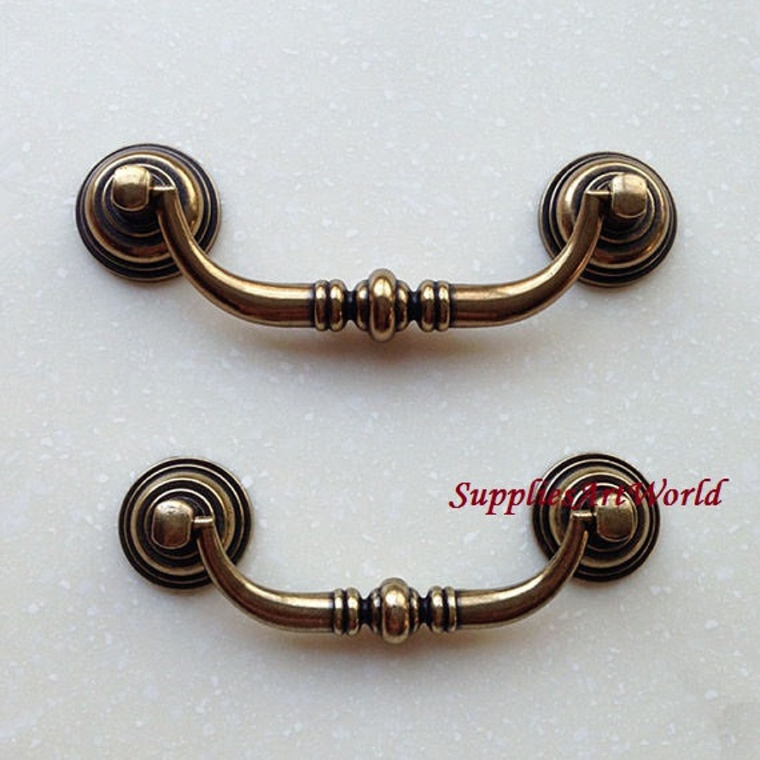 3.75 4.2 Vintage Drop Handles Pulls Bail Swing Pulls Drawer Pulls ...