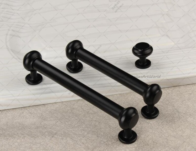 Large Black Kitchen Cabinet Handles Pulls Drawer Knobs Pull | Etsy