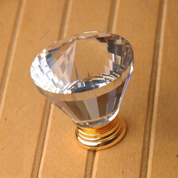 Gold Silver Crystal Glass Knobs Handles Dresser Knobs Handles | Etsy