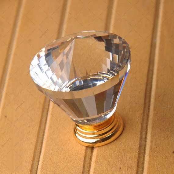 Gold Silver Crystal Glass Knobs Handles Dresser Knobs Handles | Etsy
