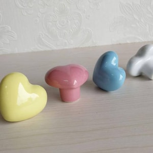 3 Heart Knobs Dresser Knob Pulls Drawer Knobs Pull Handles Kids Cabinet Door Handle Girls ...