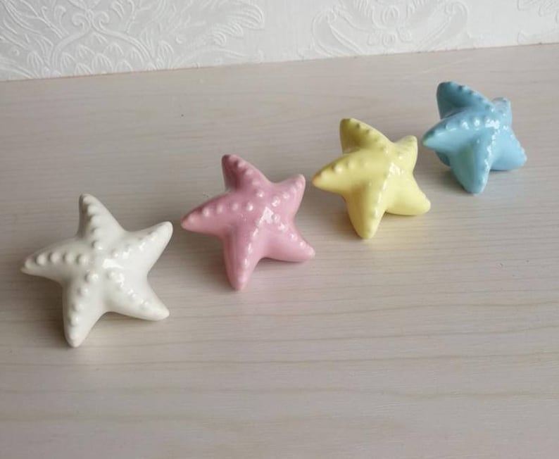Colorful Starfish Knob Sea Star Nautical Drawer Knob Kids - Etsy