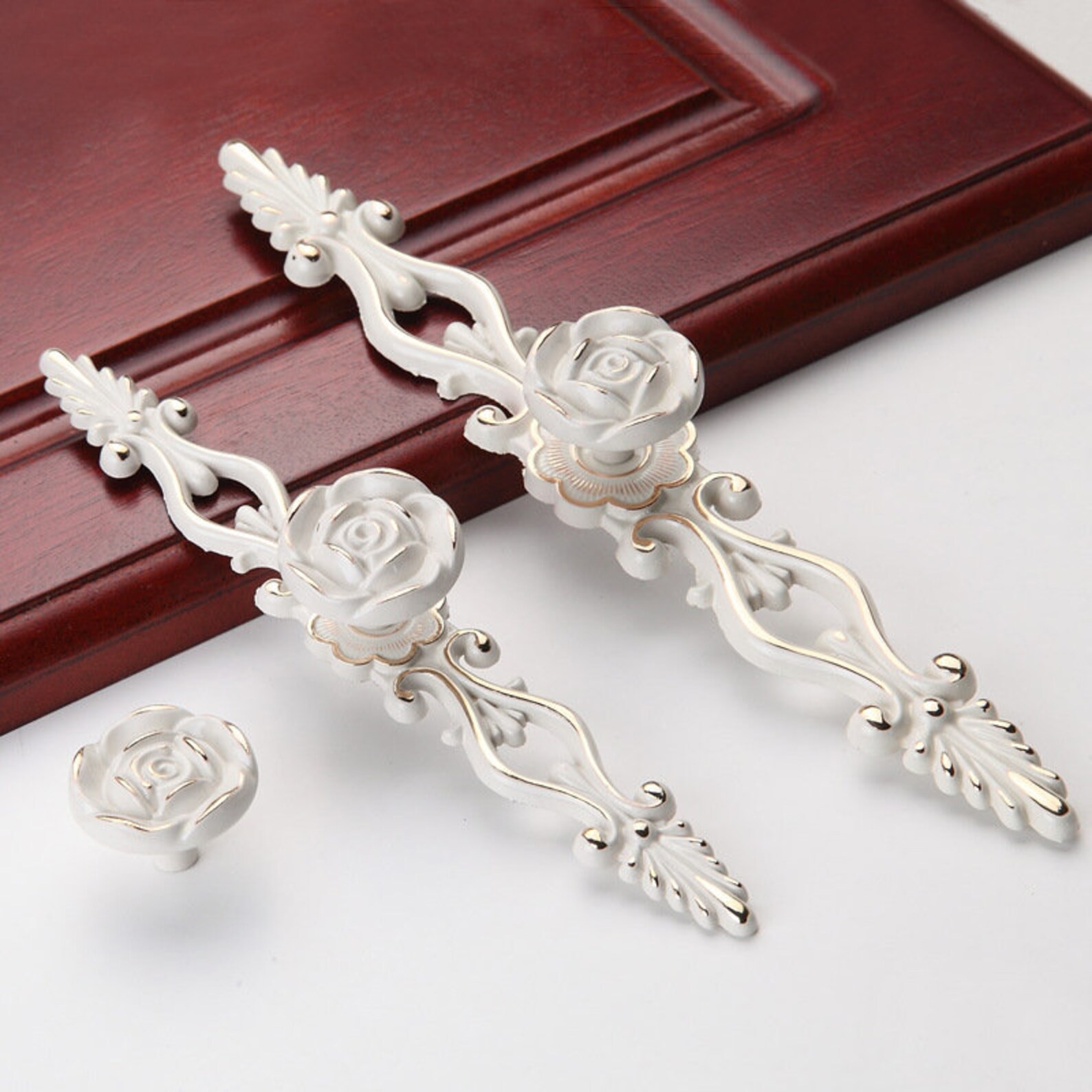 Rose Flower Dresser Knobs Handles Drawer Knobs Pulls Handles - Etsy