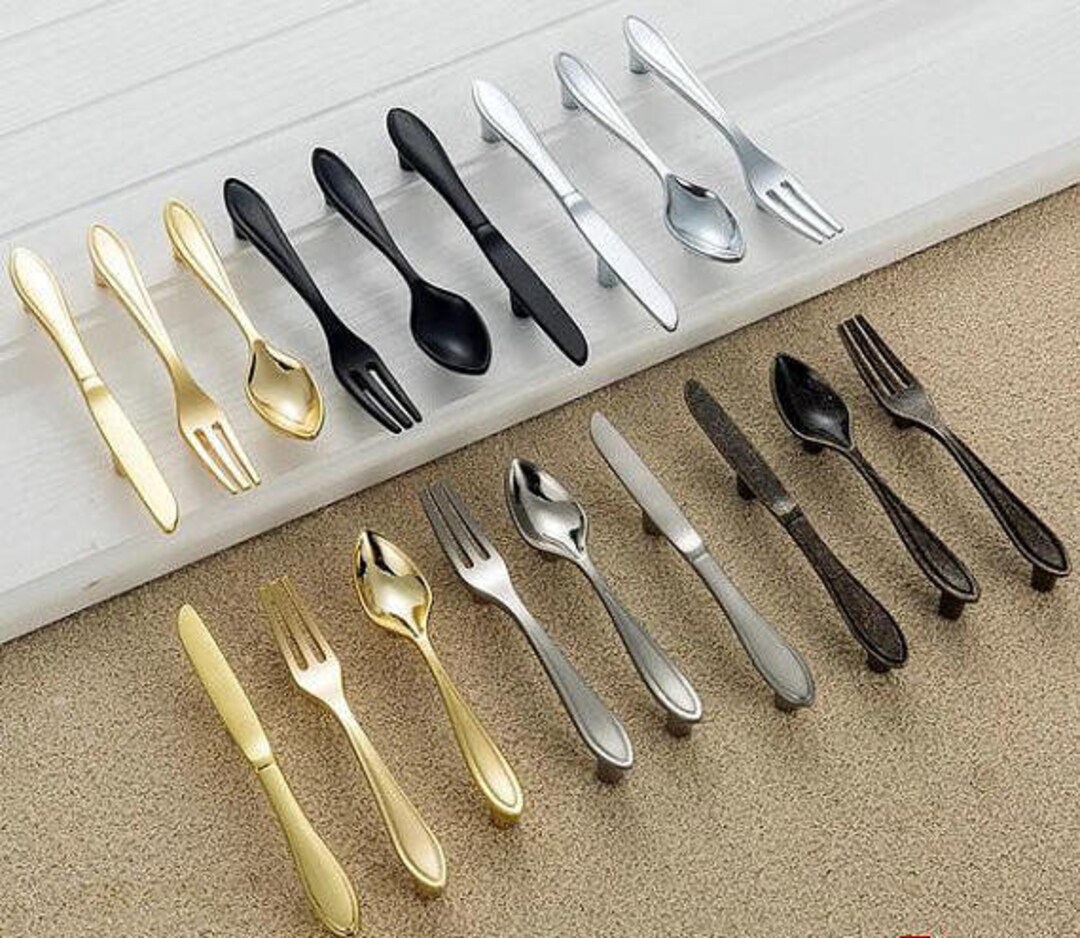 3'' Knife Fork Spoon Handles Kitchen Cabinet Door Pulls Handle Silver ...