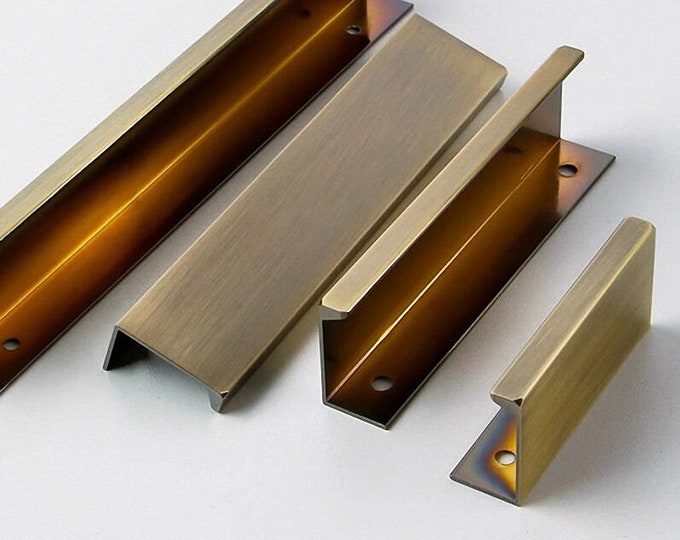 10 Pieces COPPER Mcm Mid Century Modern Drawer Pulls Cabinets Kitchen ...