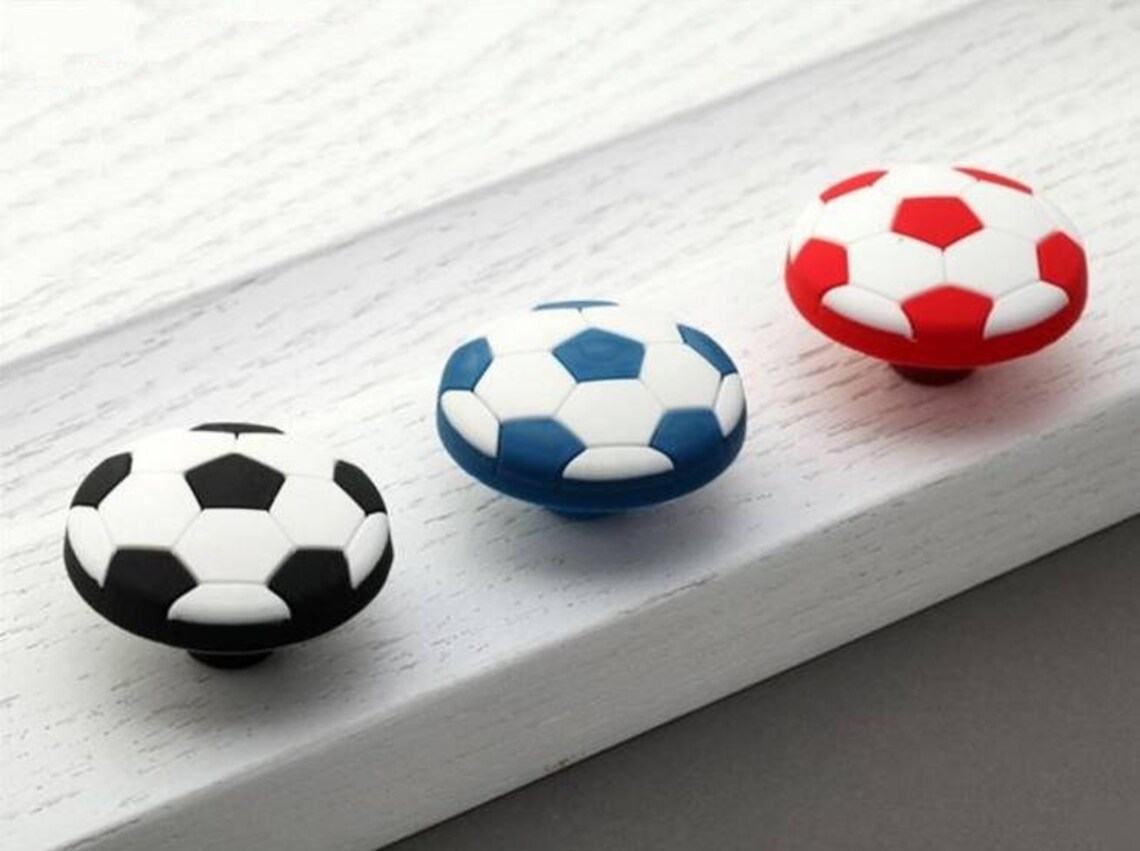 Kids Dresser Drawer Knobs Pulls Handles Football Soccer Black - Etsy