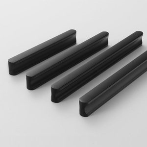 Brushed Brass Black Cabinet Door Wardrobe Extension Handle Modern ...