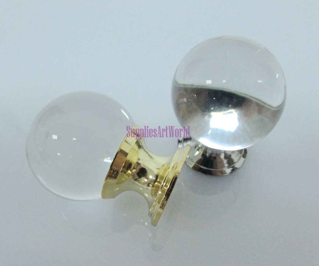 Glass Ball Knobs Handles Dresser Knobs Pulls Transparent Drawer Knobs ...