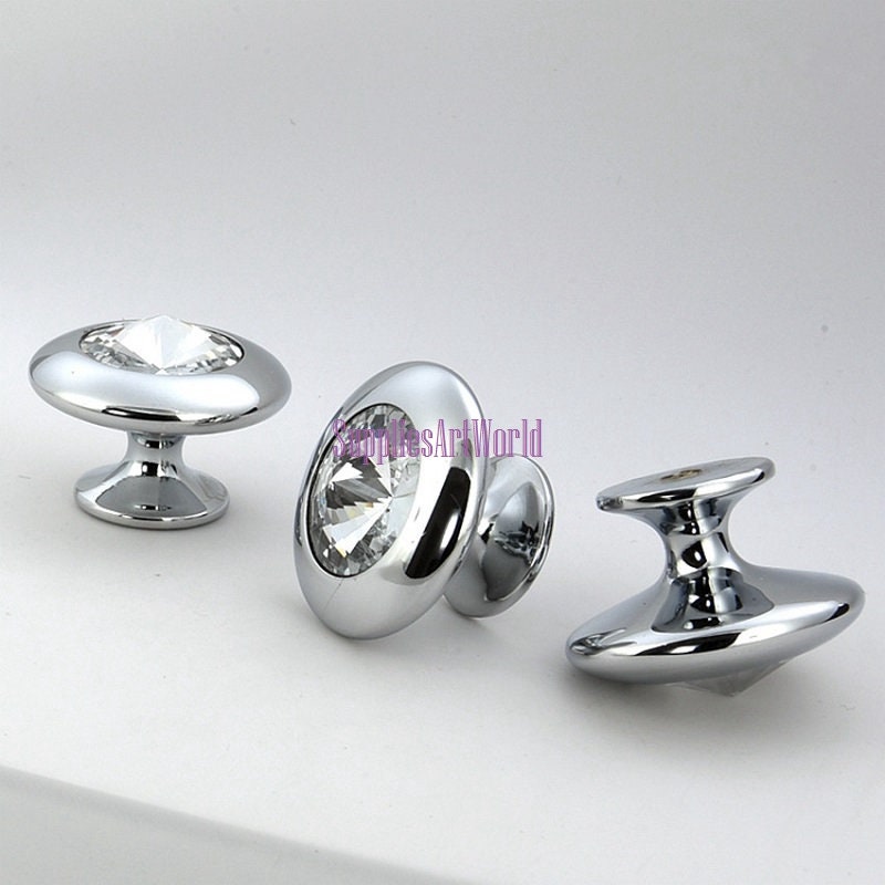 Glass Crystal Knobs Handles Clear Crystal Knobs Drawer Knobs | Etsy