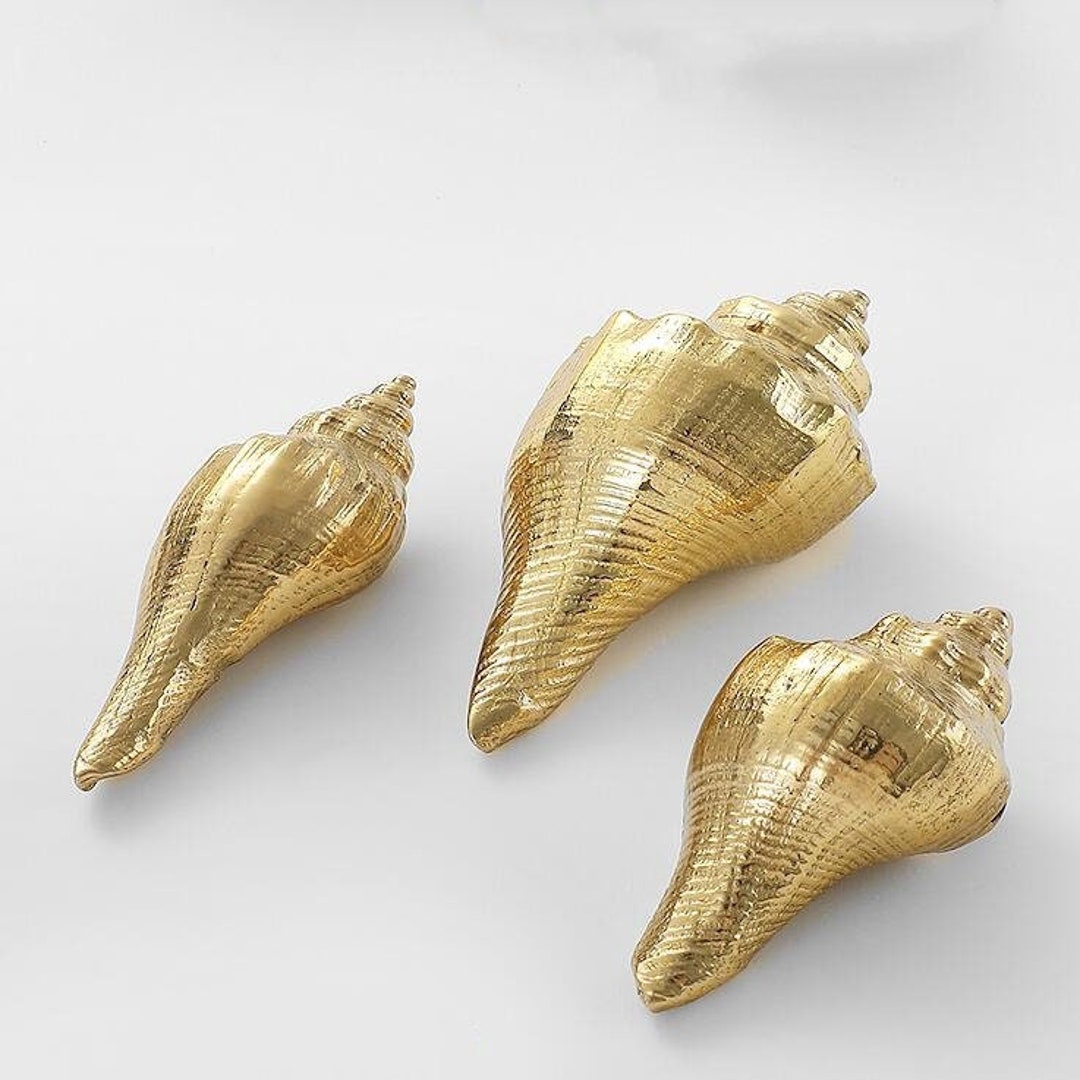 Dresser Drawer Handle Brass Conch Shape Handle Cabinet Handle Study ...