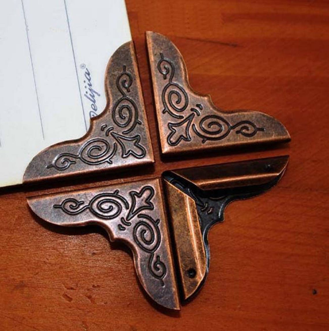 4pcs Red Bronze Metal Bookbinding Book Protect Corners Book | Etsy