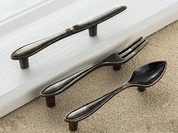 3'' Knife Fork Spoon Handles Kitchen Cabinet Door - Etsy