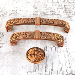 3.75 5 Drawer Pull Handles Carving Dresser Pulls Handle Coffee Brass ...