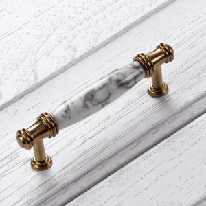 Marble Ceramic Pulls Handles Drawer Knobs Pulls Kitchen Cabinet Handles ...