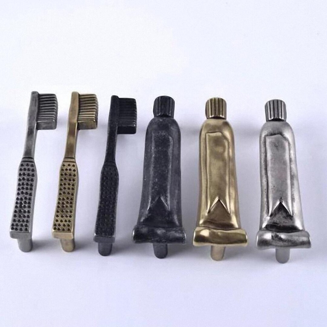 3 Drawer Pull Handles Toothbrush Toothpaste Bathroom Cabinet Door Pulls ...