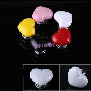 Heart Knobs Handles Drawer Knobs Pulls Handles Ceramic Colorful Knobs Dresser Pulls Handles ...