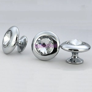 Glass Crystal Knobs Handles Clear Crystal Knobs Drawer Knobs Pulls ...