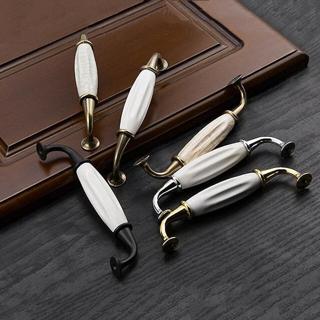 5" Antique Drawer Handle Crack Ceramic Handle Kitchen Cabinet Door ...