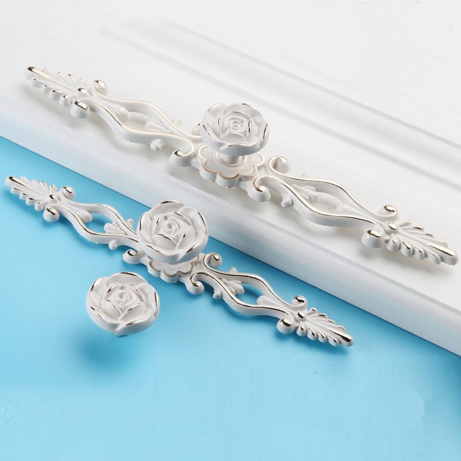 Rose Flower Dresser Knobs Handles Drawer Knobs Pulls Handles - Etsy