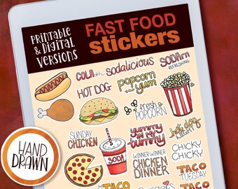 Ultimate Fast Food Stickers Printable and Digital Files - Etsy